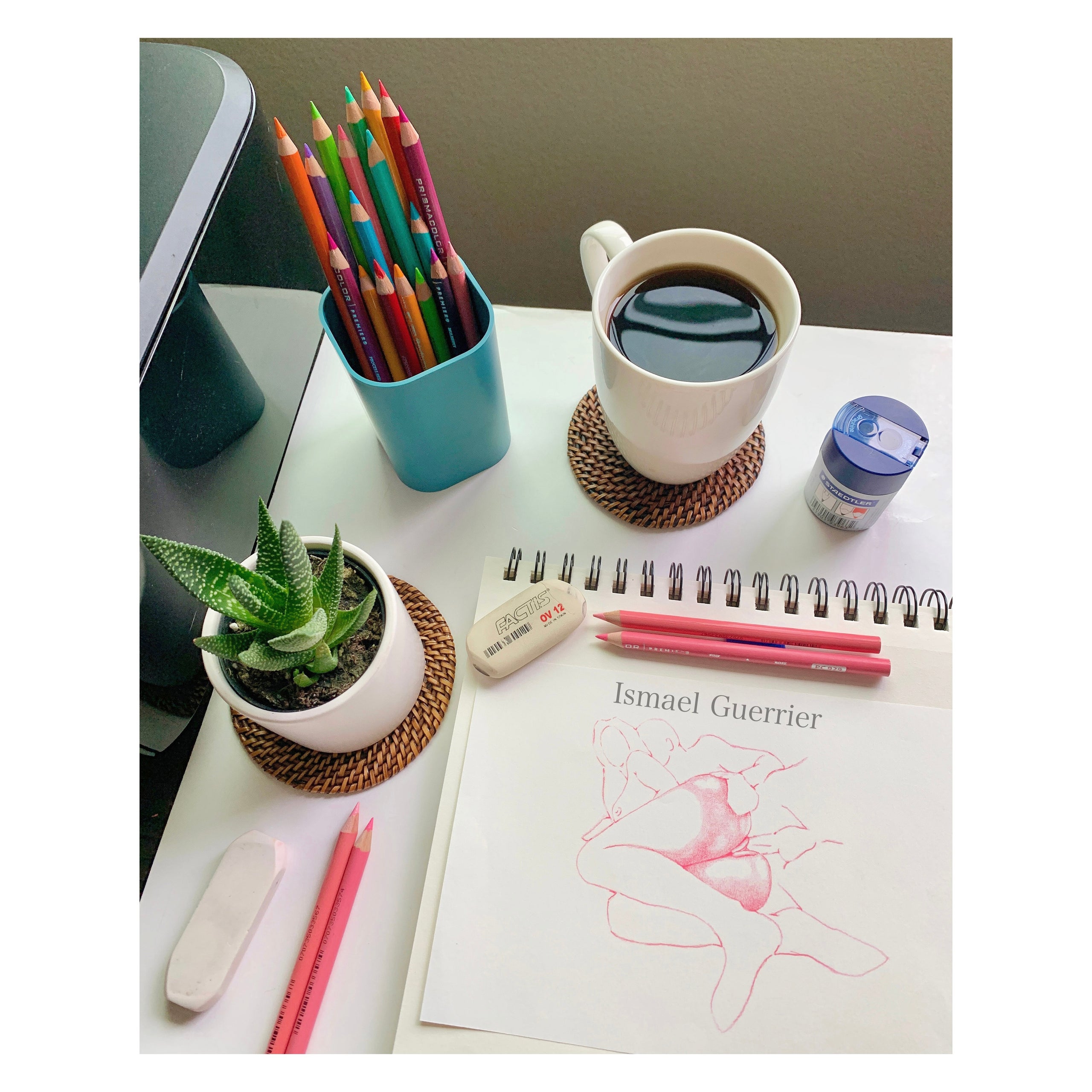 Late Night Drawing #6 - Soft Series - Drawing Desk | Ismael Guerrier Art