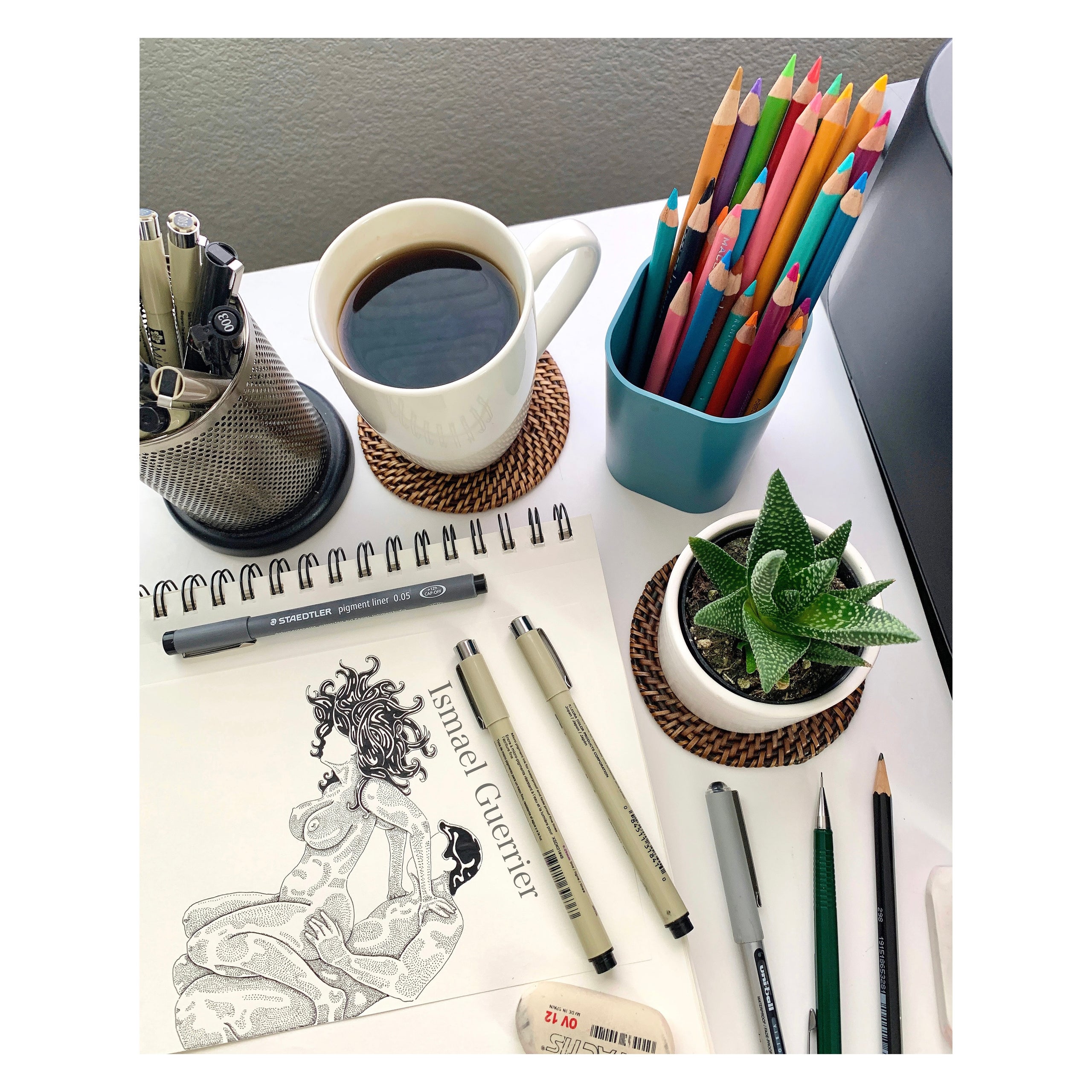 Under Her #4 - Oceanic Version - Drawing Desk | Ismael Guerrier Art