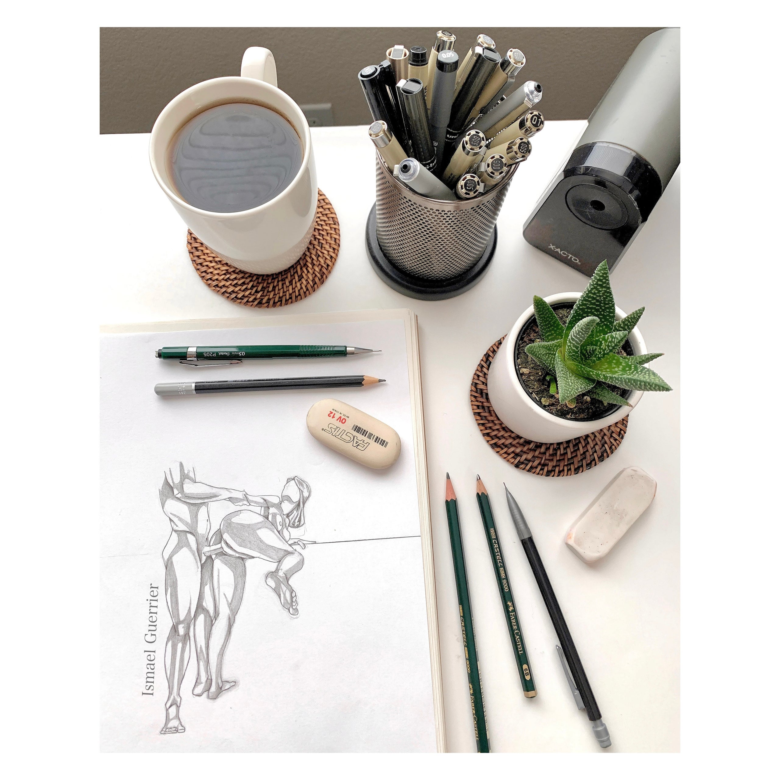 At The Edge #7 - Moonlight Version - Drawing Desk | Ismael Guerrier Art