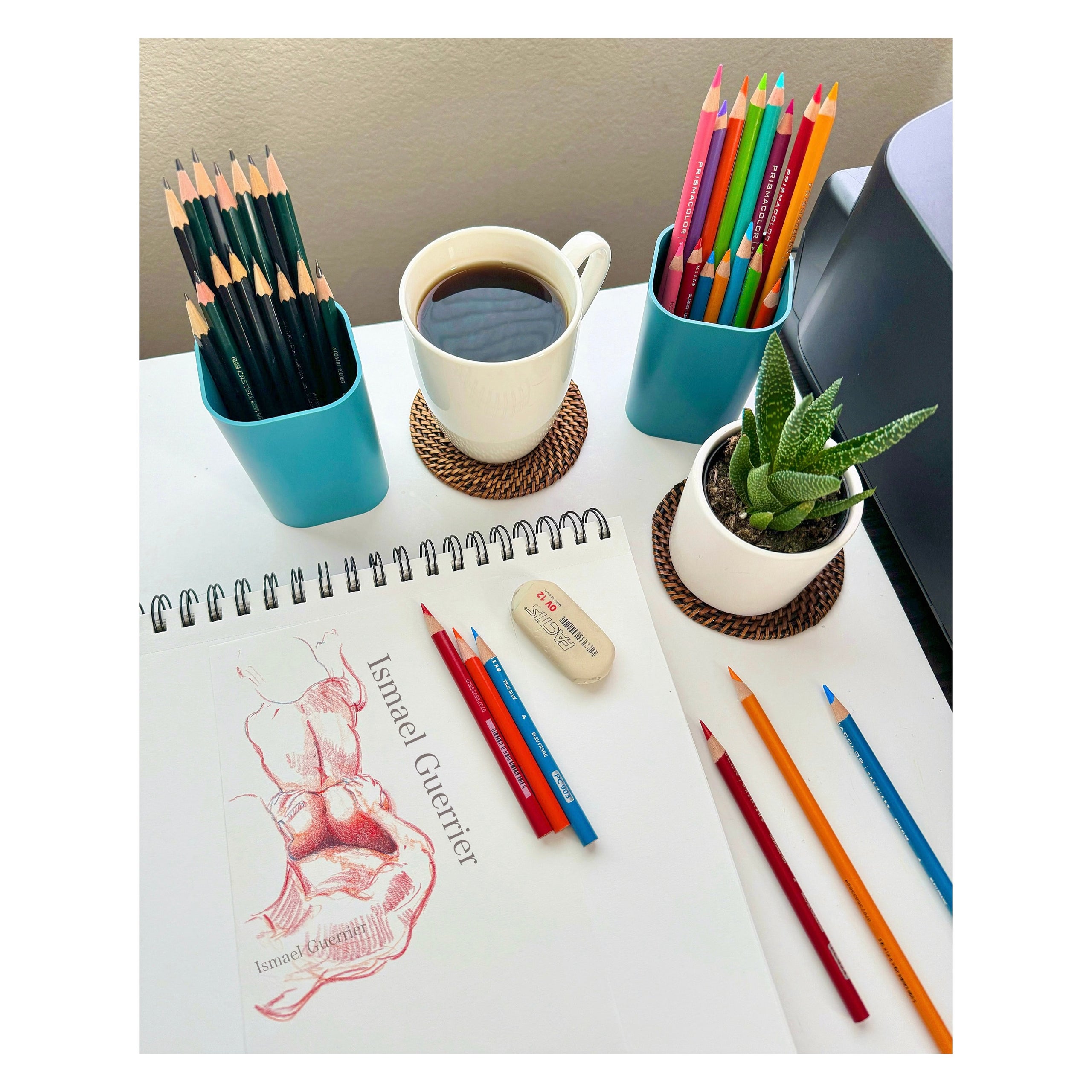 Late Night Drawing #7 - Sunset Series - Drawing Desk | Ismael Guerrier Art