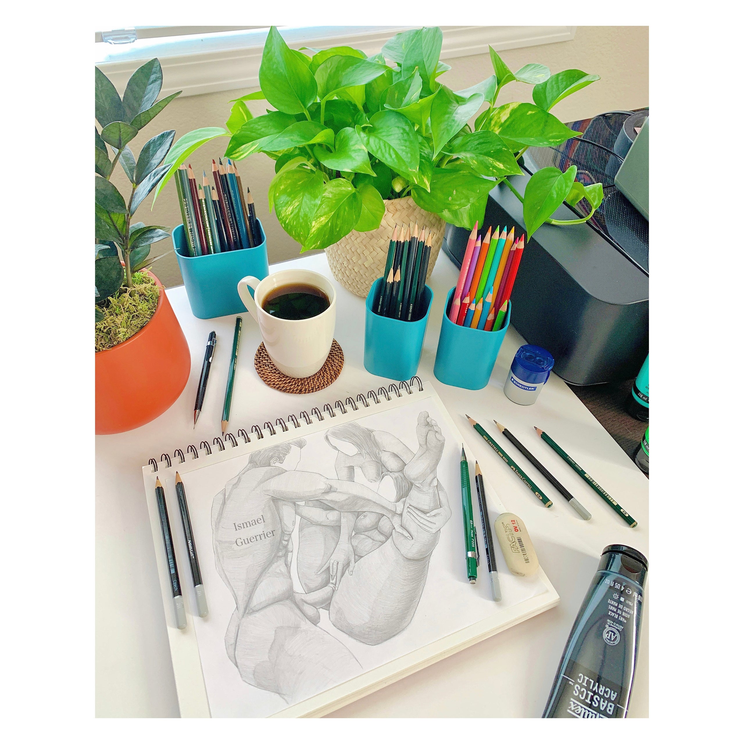 In Threes #5 - Moonlight Version - Drawing Desk | Ismael Guerrier Art